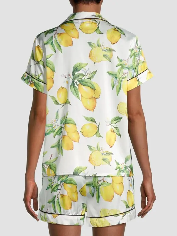 AVERIE Two-piece Citrus Print Short Pajama Set