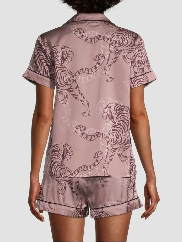 AVERIE Two-piece Tiger Sketch Shorts Pajama Set