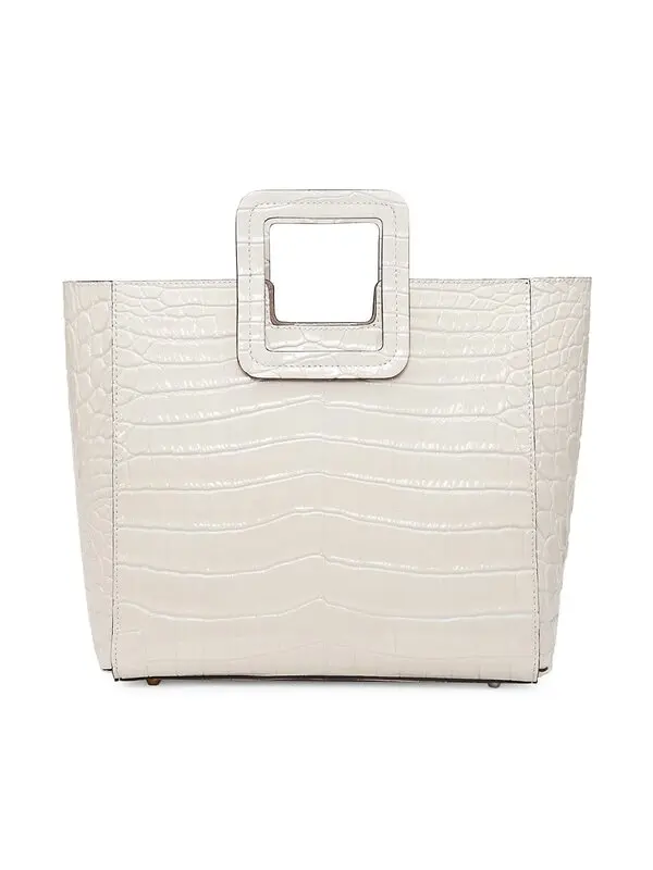 Staud Shirley Croc-embossed Leather Tote
