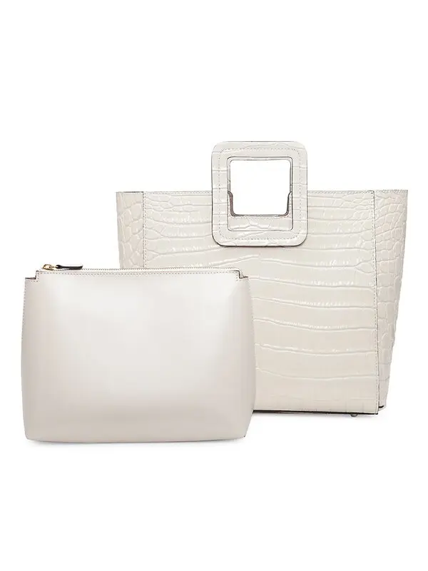 Staud Shirley Croc-embossed Leather Tote