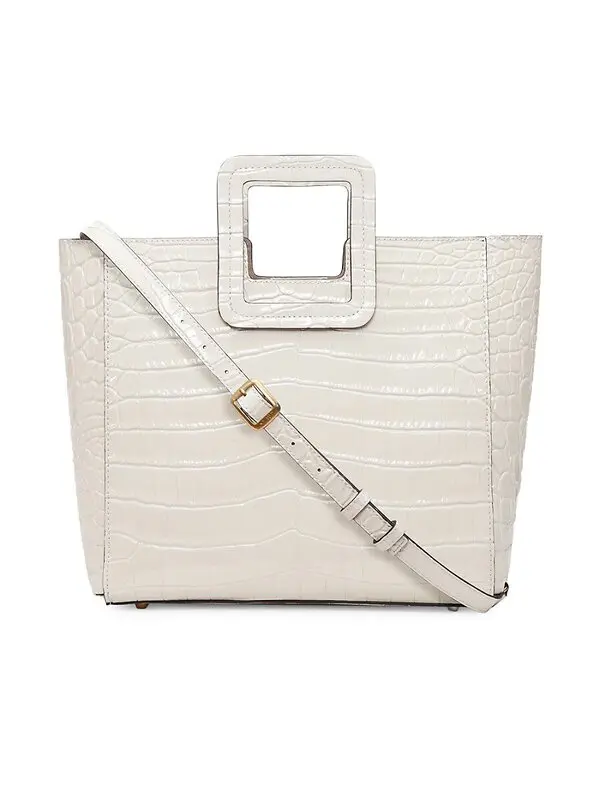 Staud Shirley Croc-embossed Leather Tote