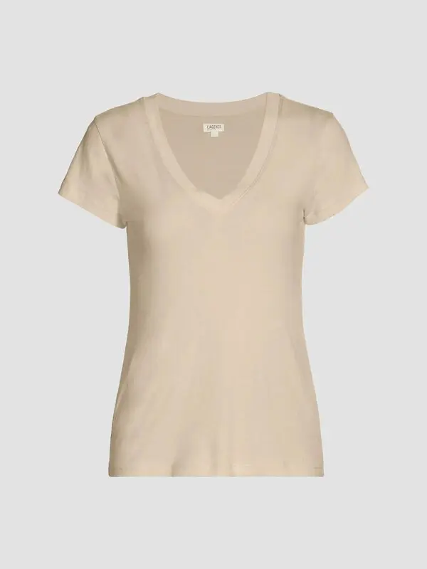 L'Agence Becca V-neck Cotton Tee