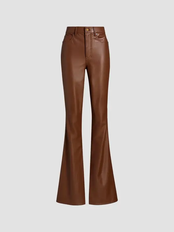 Veronica Beard Beverly High-rise Skinny Flared Pants - Mahogany