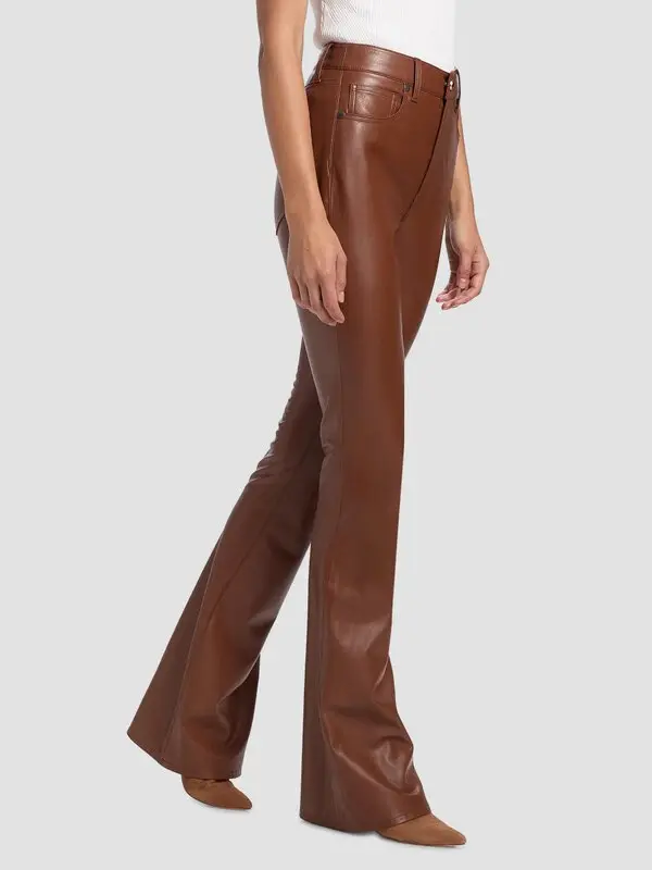 Veronica Beard Beverly High-rise Skinny Flared Pants - Mahogany