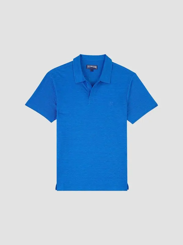 Vilebrequin Pyramid Linen Polo Shirt - Bright Blue