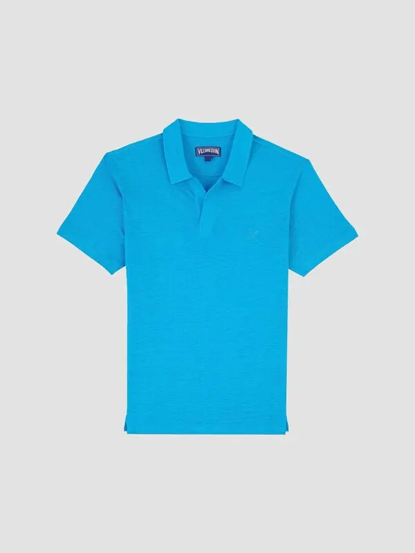 Vilebrequin Pyramid Linen Polo Shirt - Hawaiian Blue