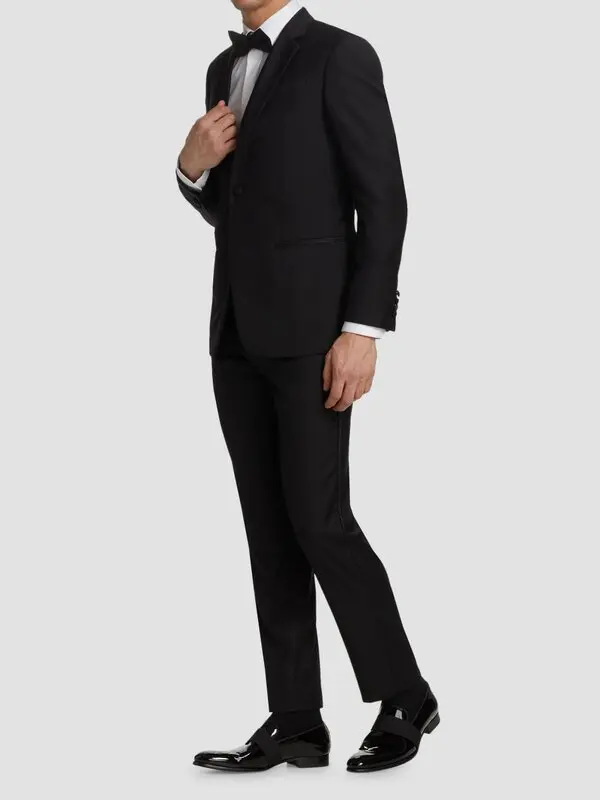 Emporio Armani One-button Regular-fit Wool Tuxedo - Black