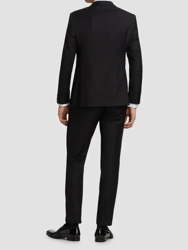 Emporio Armani One-button Regular-fit Wool Tuxedo - Black