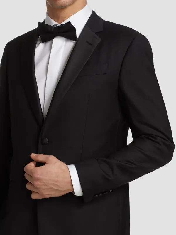 Emporio Armani One-button Regular-fit Wool Tuxedo - Black