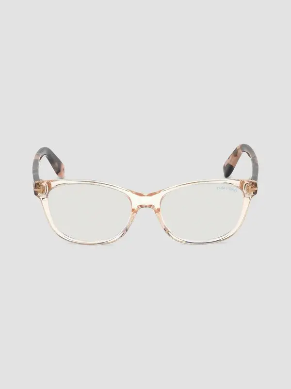 TOM FORD 50mm Square Blue Filter Eyeglasses - Shiny Pink