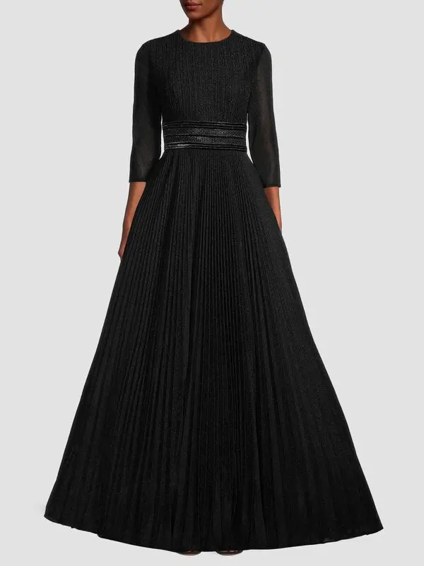 Mac Duggal Shimmering Pleated A-line Gown