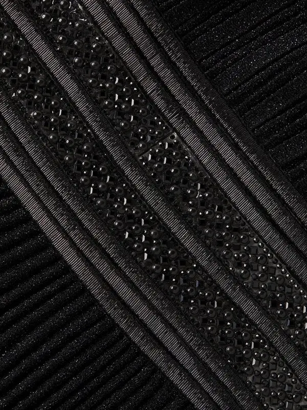 Mac Duggal Shimmering Pleated A-line Gown