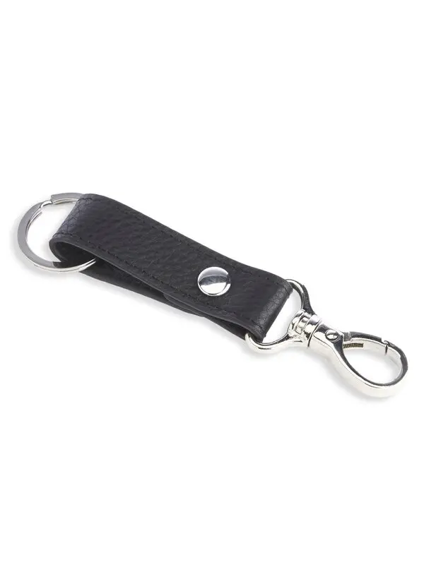 ROYCE NEW YORK Leather Valet Key Chain - Navy Blue