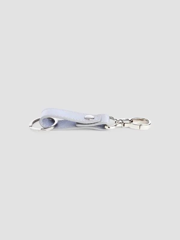 ROYCE NEW YORK Leather Valet Key Chain - Silver