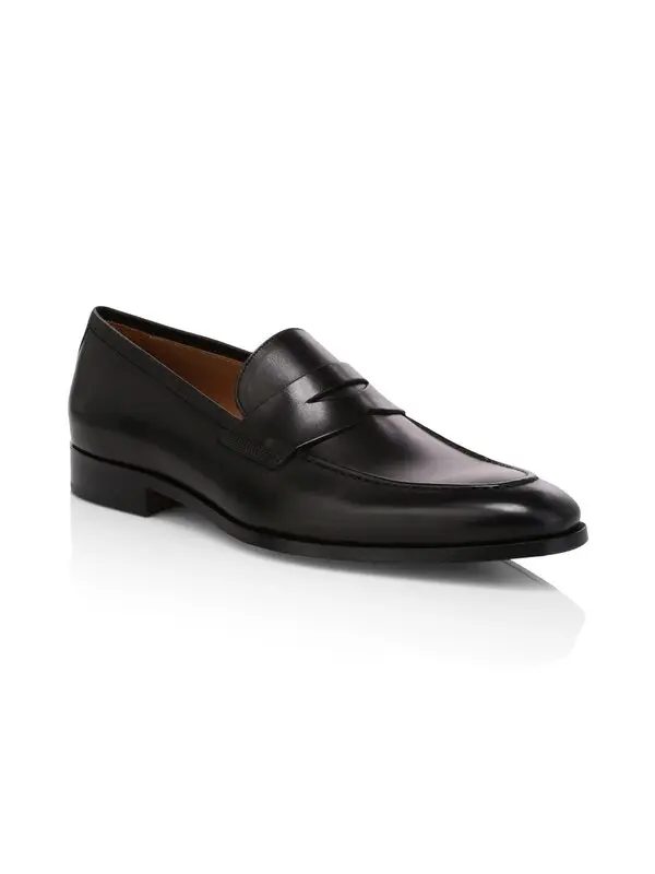 To Boot New York Tesoro Leather Penny Loafers - Cloud Nero