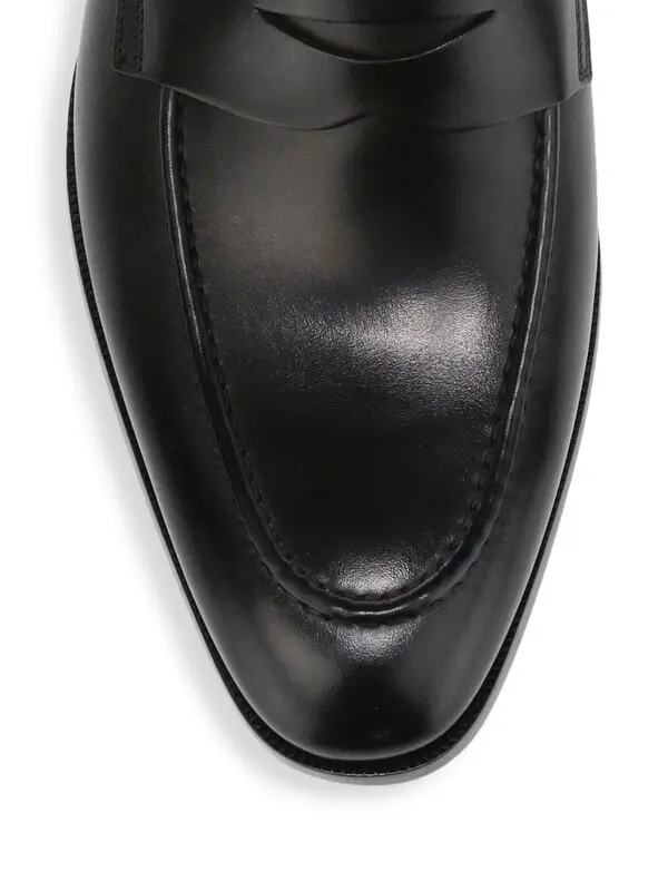 To Boot New York Tesoro Leather Penny Loafers - Cloud Nero