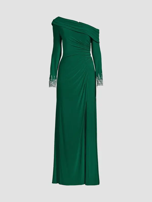 Mac Duggal Asymmetrical Jeweled Gown