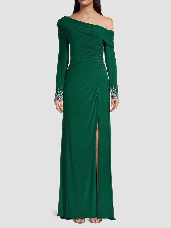 Mac Duggal Asymmetrical Jeweled Gown