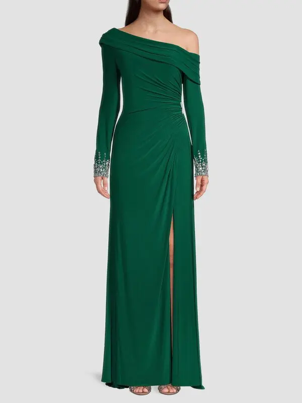 Mac Duggal Asymmetrical Jeweled Gown