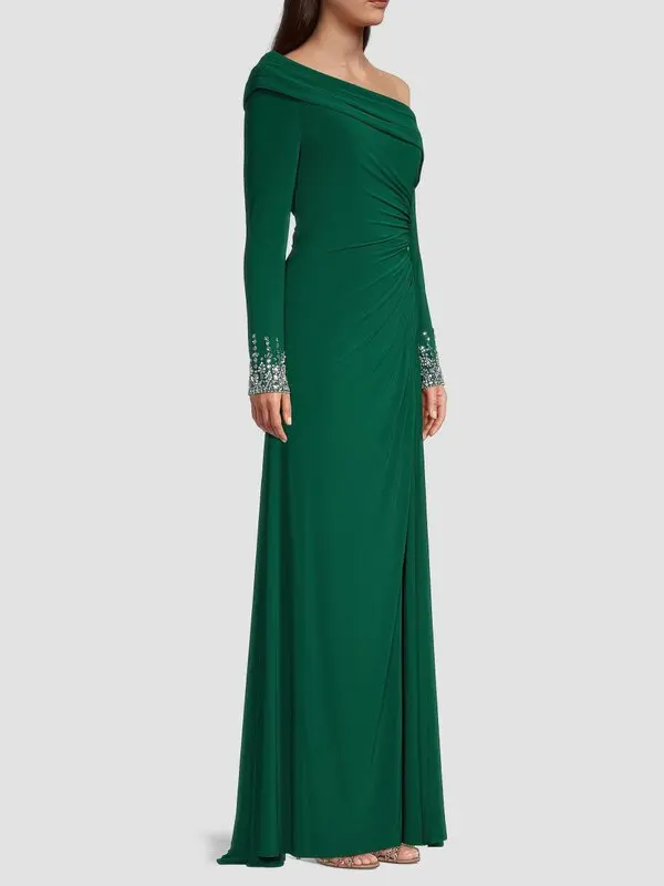 Mac Duggal Asymmetrical Jeweled Gown