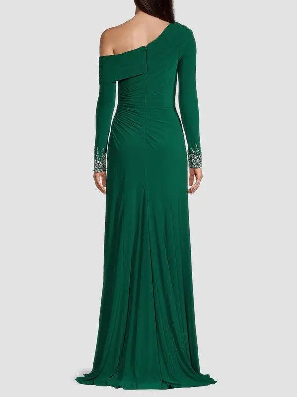 Mac Duggal Asymmetrical Jeweled Gown