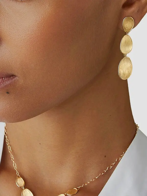Marco Bicego Lunaria 18k Yellow Triple-drop Earrings