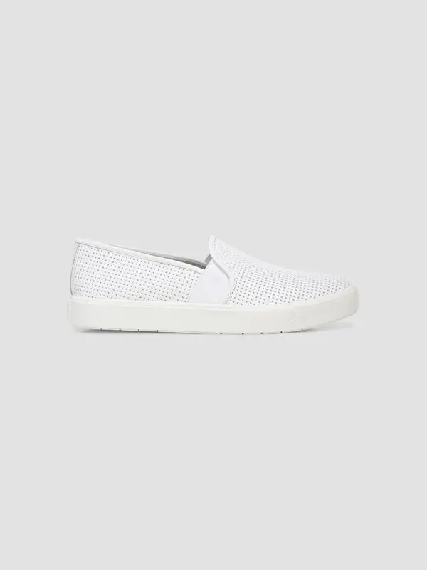 Vince Blair Perforated Leather Slip-on Sneakers - White