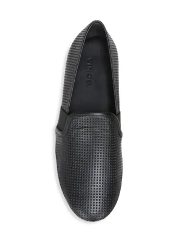 Vince Blair Perforated Leather Slip-on Sneakers - White