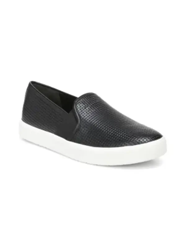 Vince Blair Perforated Leather Slip-on Sneakers - White
