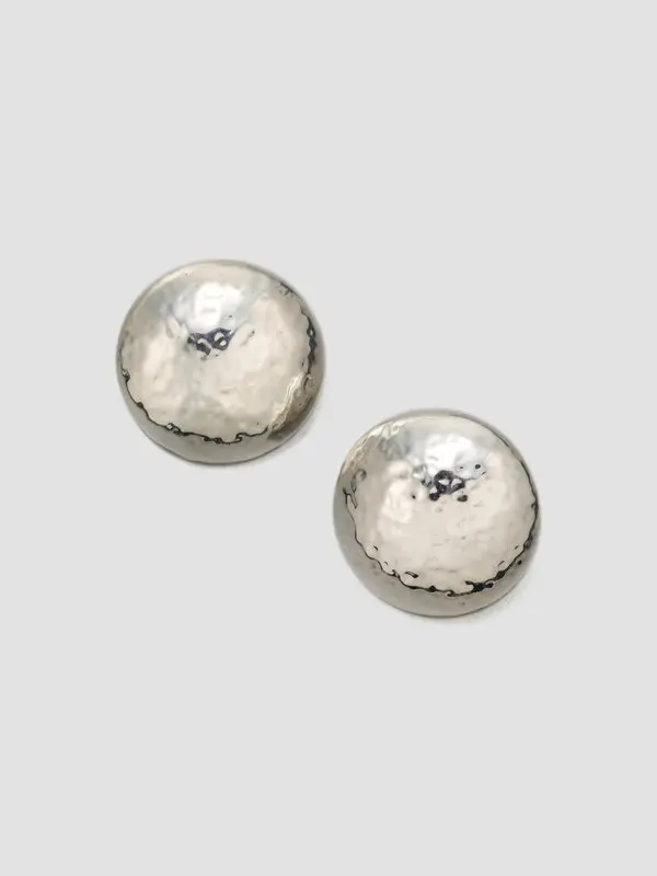 Ippolita Classico Sterling Hammered Button Clip-on Earrings