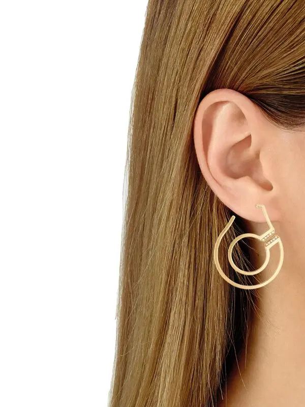 DINH VAN Ottes 18k Yellow & Diamond Hoop Earrings