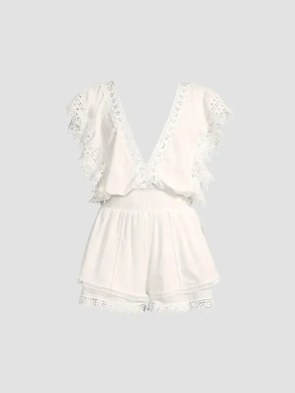 Peixoto Raja Lace-trimmed Romper