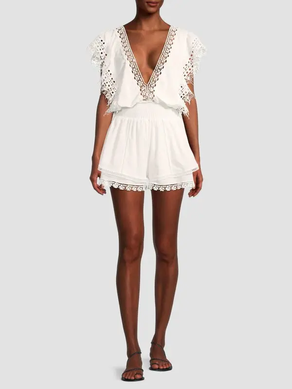Peixoto Raja Lace-trimmed Romper