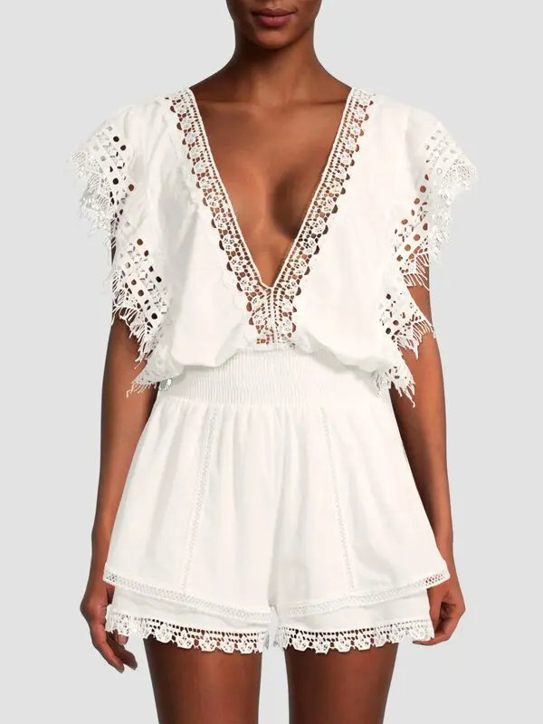 Peixoto Raja Lace-trimmed Romper
