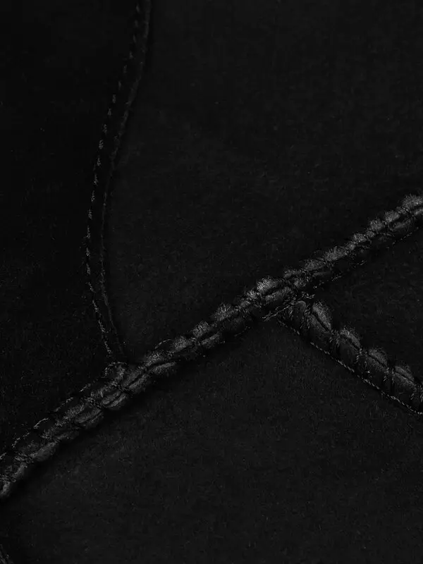 UGG Classic Heritage Suede & Shearling Classic Mini Bomber Boots - Black