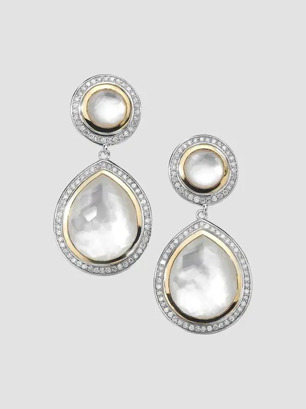 Ippolita Chimera Sterling 18k Yellow Gold & Multi-stone Double-drop Earrings - Silver