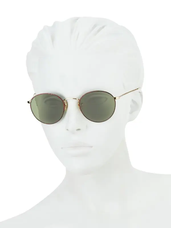Oliver Spencer Coleridge 50mm Round Sunglasses - Gold