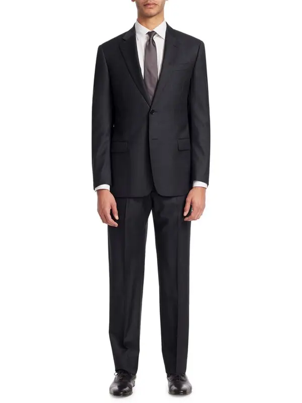 Emporio Armani G-line Super 130s Wool Two-button Slim-fit Suit - Black