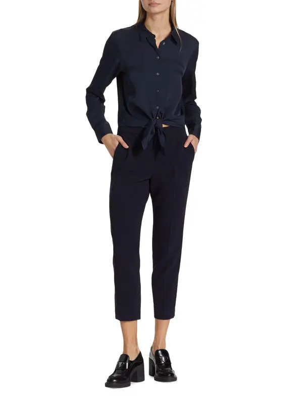 Theory Treeca Pull-on Ankle Trousers - Rice