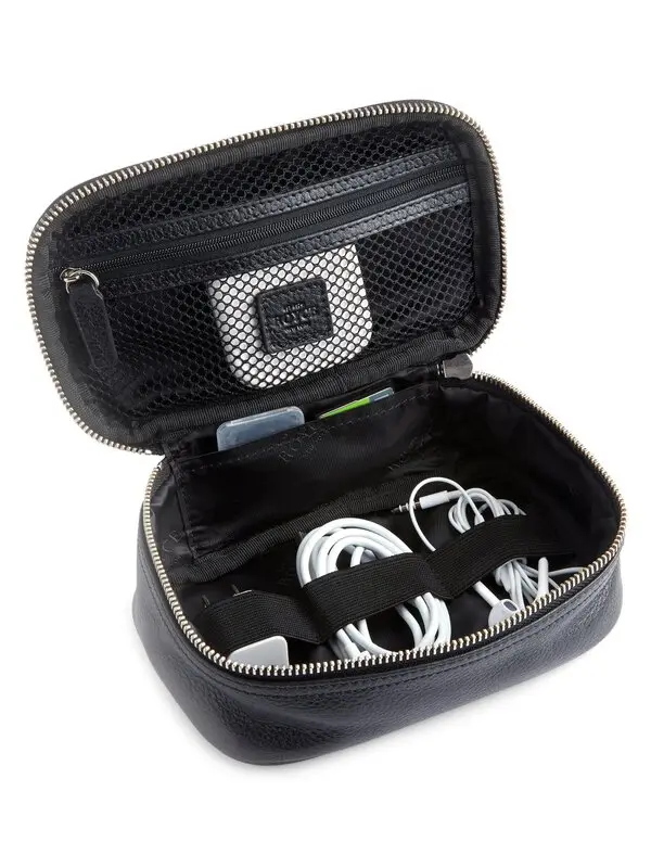 ROYCE NEW YORK Zippered Travel Tech Organizer Case - Black