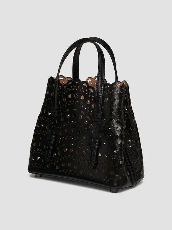 Alaïa Mina 25 Perforated Leather Tote - Framboise