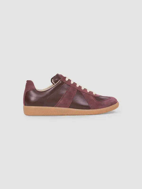 MAISON MARGIELA Replica Leather & Suede Sneakers - Winetasting