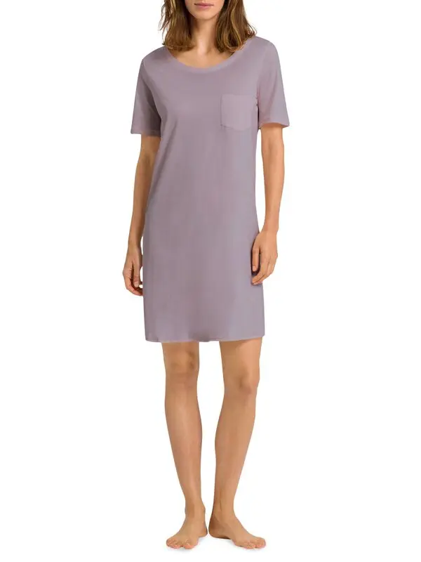 Hanro Cotton Deluxe Short-sleeve Gown - White
