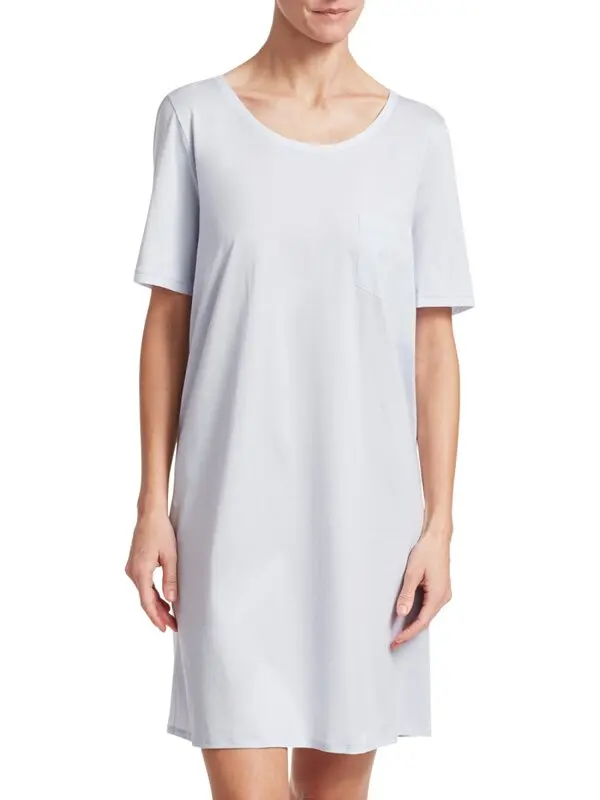 Hanro Cotton Deluxe Short-sleeve Gown - White