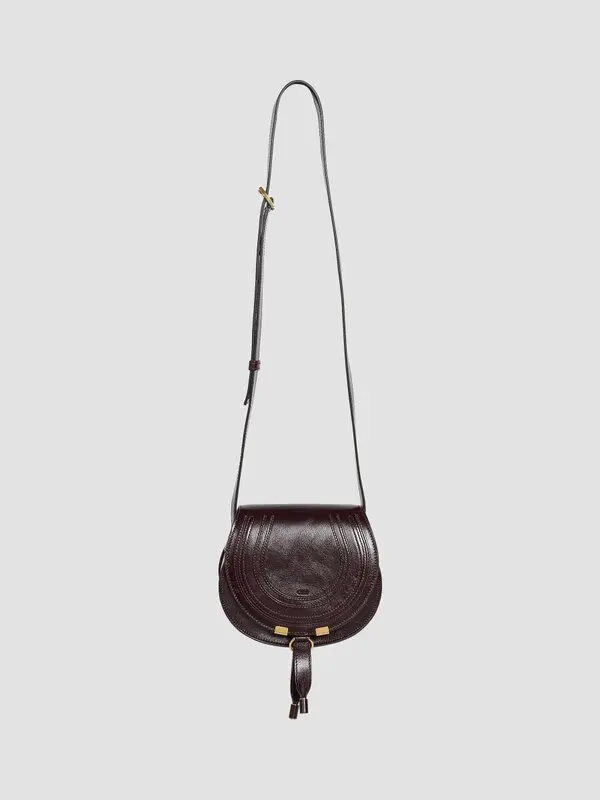 Chloé Marcie Leather Saddle Bag - Auburn Red