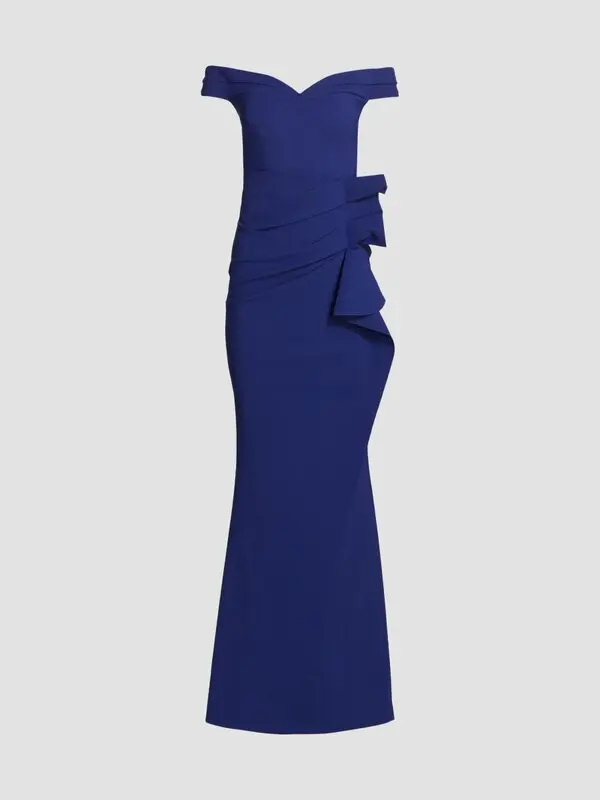 Chiara Boni La Petite Robe Off-the-shoulder Sweetheart Ruffled Gown - Iris