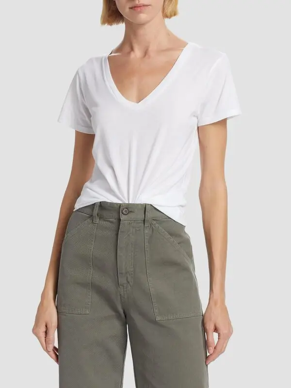 NILI LOTAN Carol V-neck T-shirt - White
