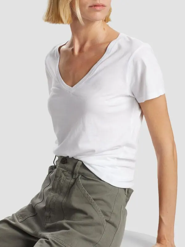 NILI LOTAN Carol V-neck T-shirt - White