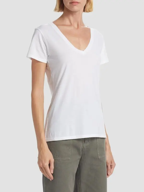 NILI LOTAN Carol V-neck T-shirt - White