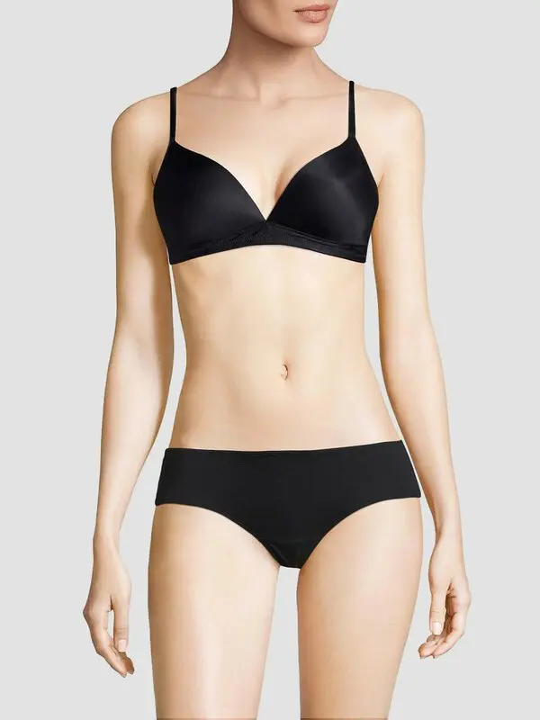 Hanro Satin Deluxe Soft Cup T-shirt Bra - Black